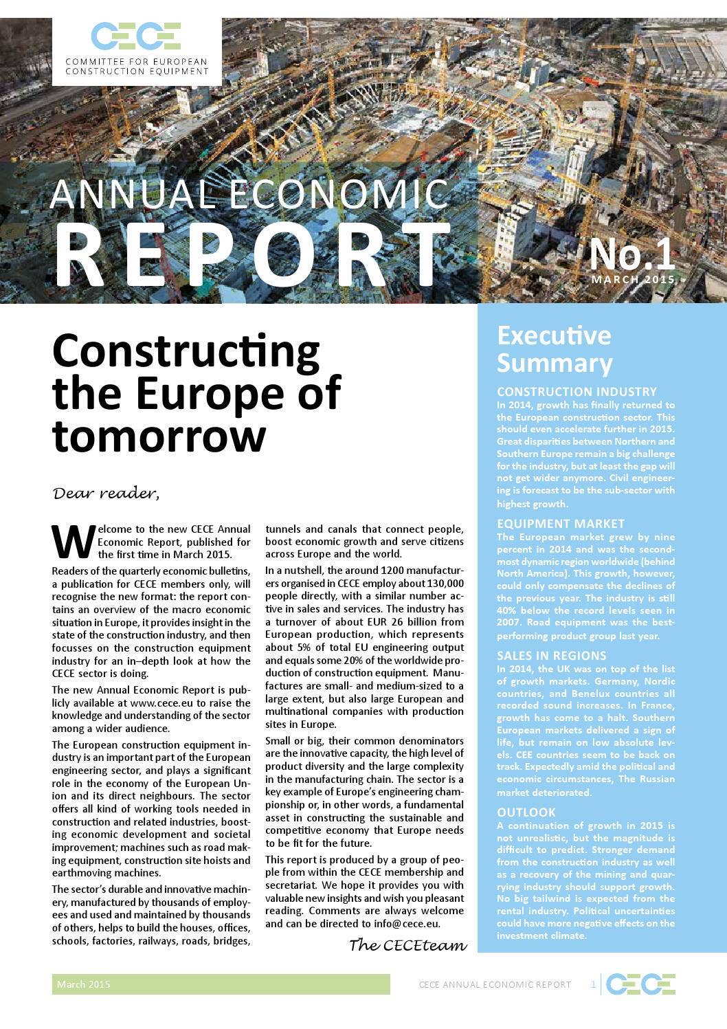 CECE Annual Economic Report - 2015 by CECE - Issuu