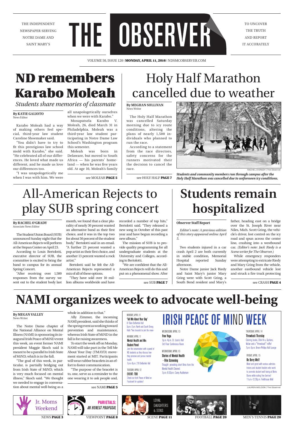 Print Edition of The Observer for Monday, April 11, 2016 by The ...