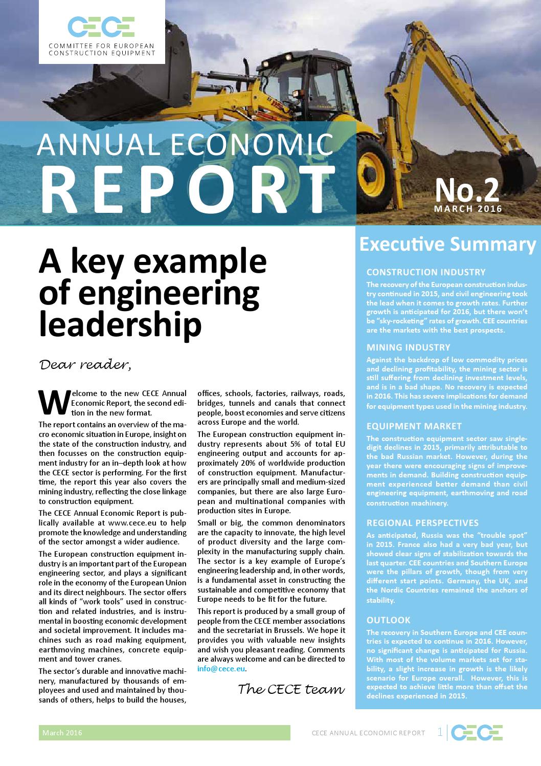 CECE Annual Economic Report - 2016 by CECE - Issuu