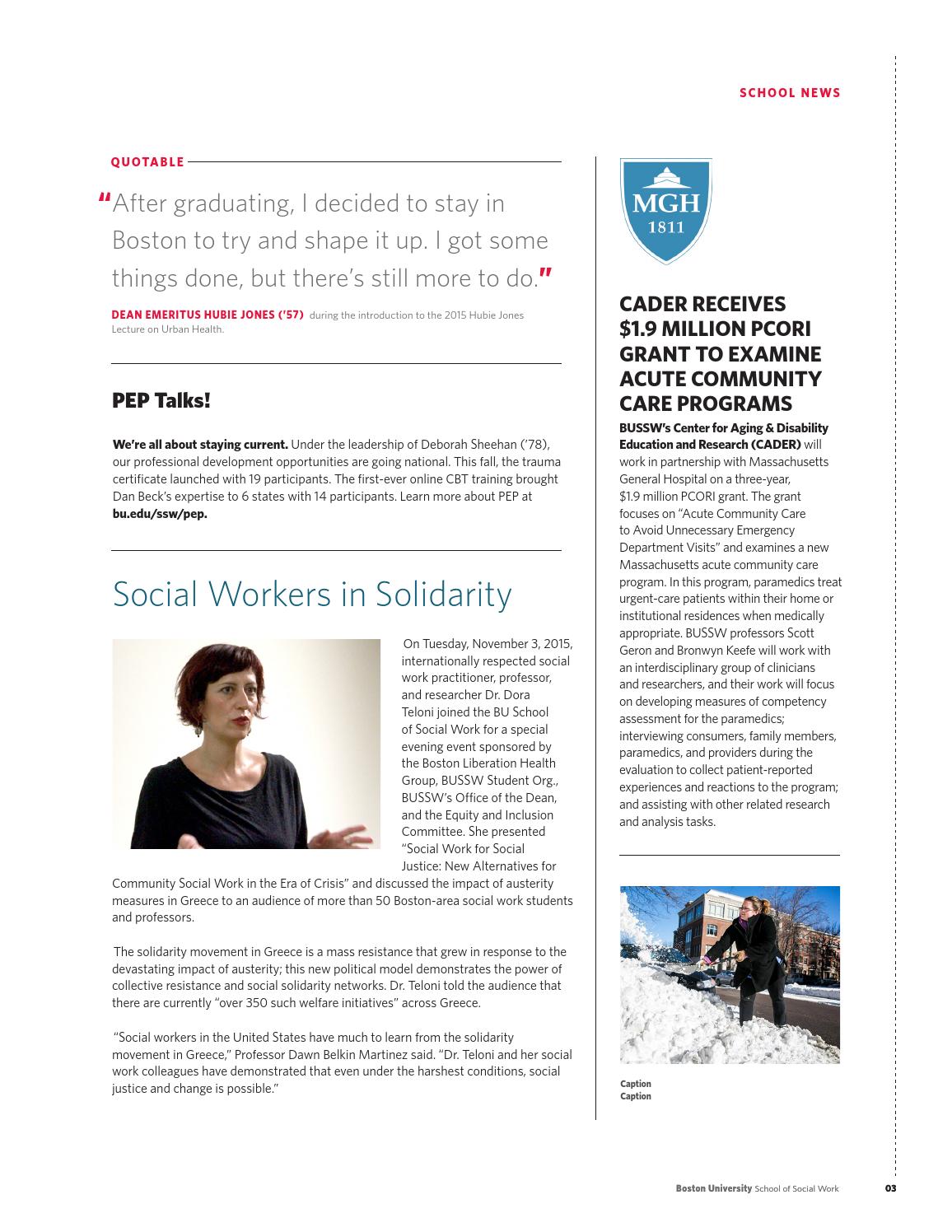 Boston University School of Social Work Magazine, Currents (Winter ...