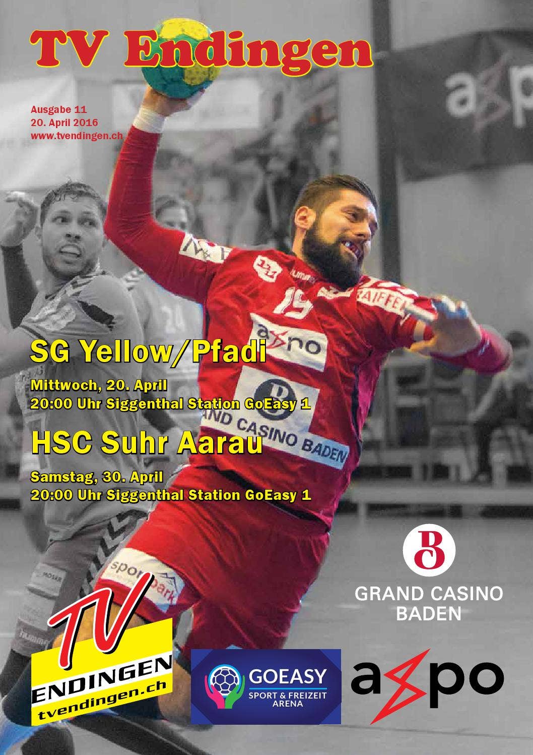 Matchprogramm vom 20. und 30. April 2016 by HSG Baden-Endingen - Issuu
