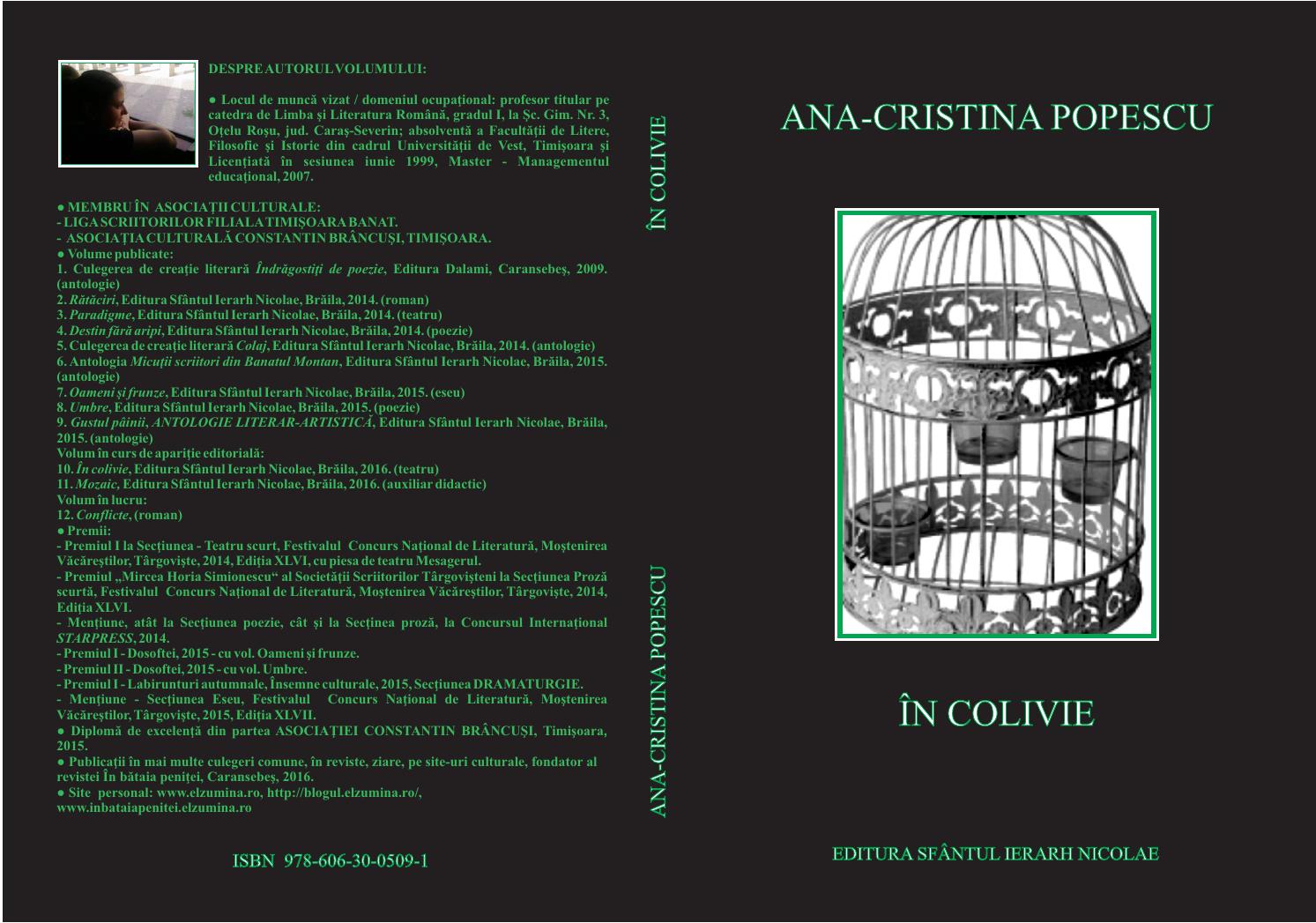 Coperta popescu ana in colivie by Ana-Cristina Popescu - Issuu