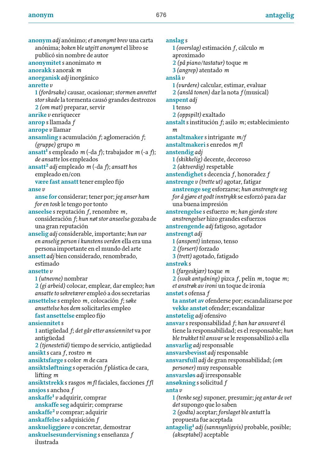 Spansk ordbok (utdrag) by Cappelen Damm - Issuu