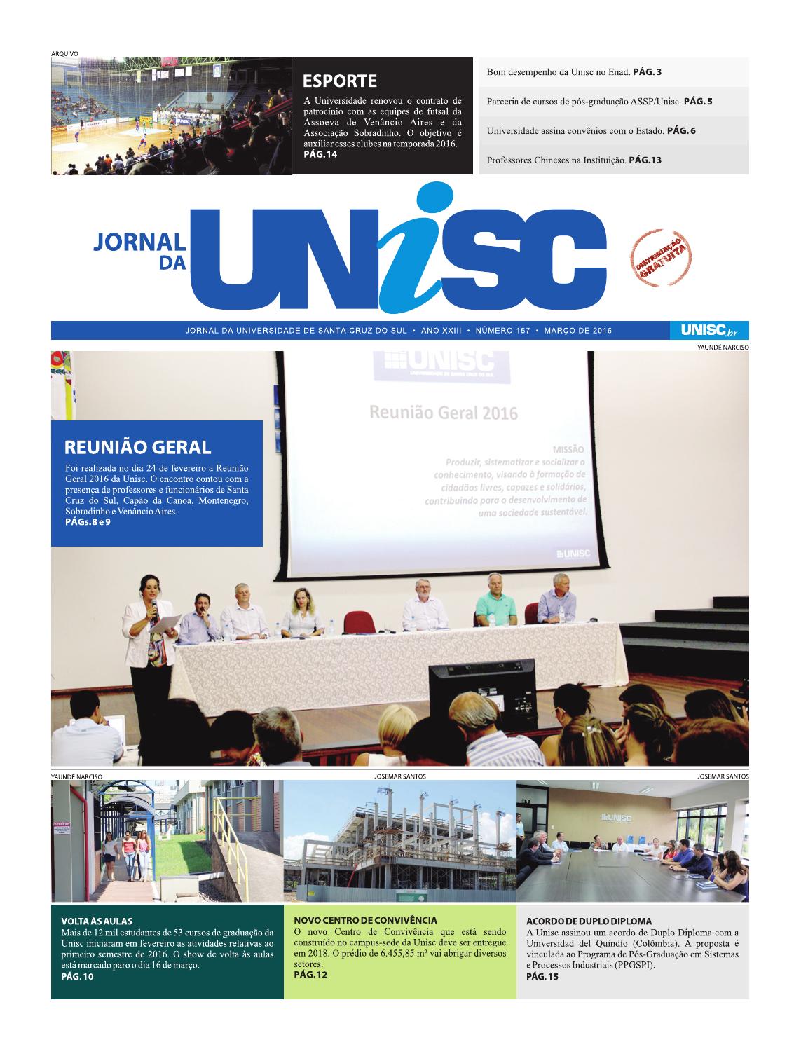 Jornal da Unisc 157 by UNISC Santa Cruz do Sul - Issuu