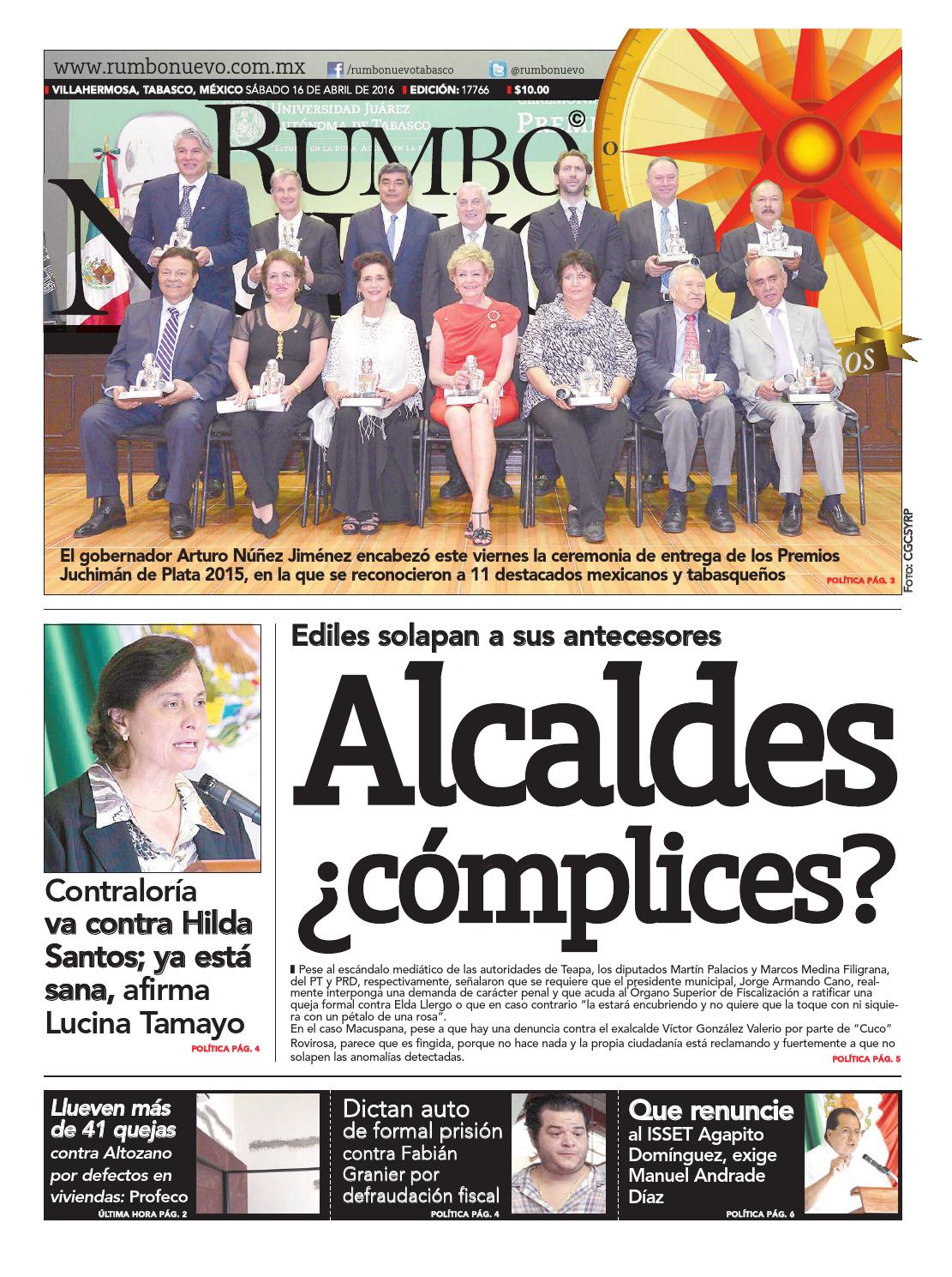 Rumbo Nuevo. Sábado 16 de abril de 2016 by Grupo Rumbo Nuevo - Issuu