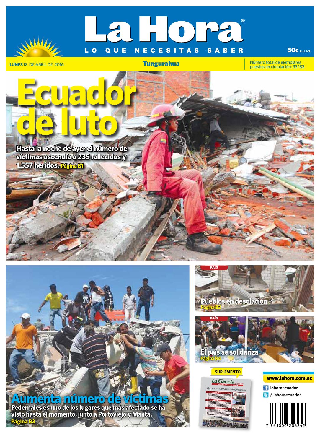 Ambato 18 de abril 2016 by LA HORA Ecuador - Issuu