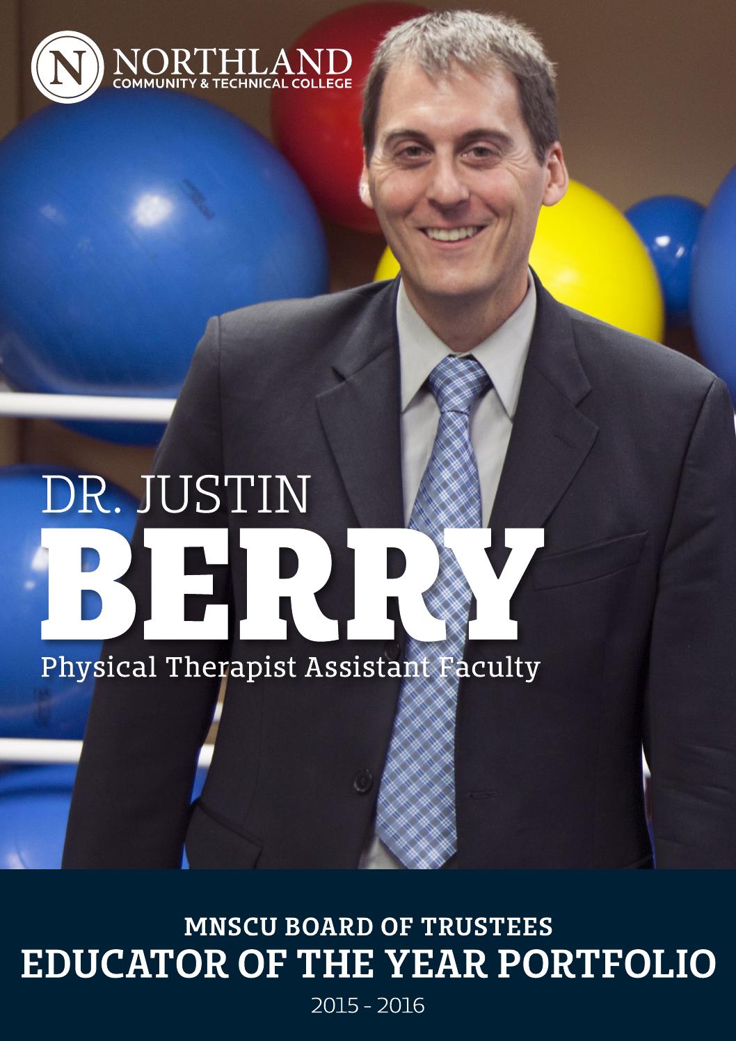 Justin Berry - 2016 Educator of the Year Portfolio by Northland ...