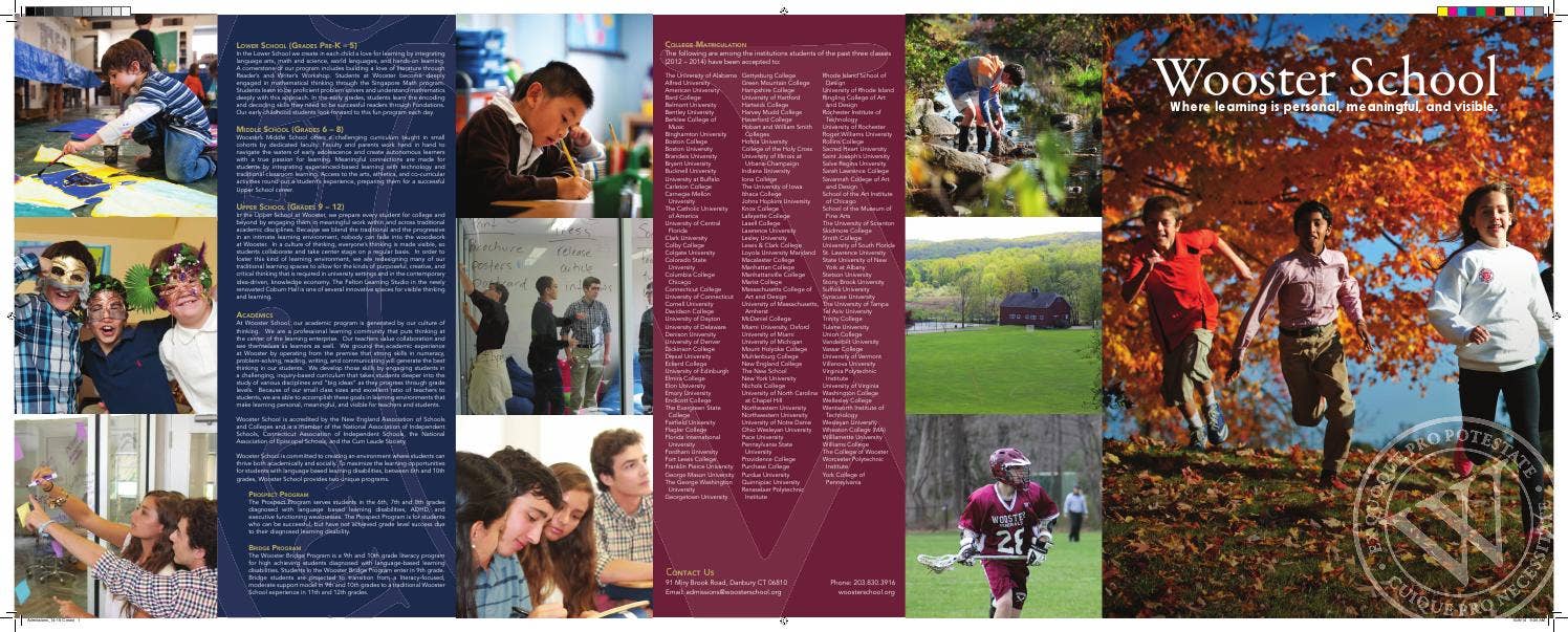 Admission Brochure 2014-15 by Wooster School - Issuu