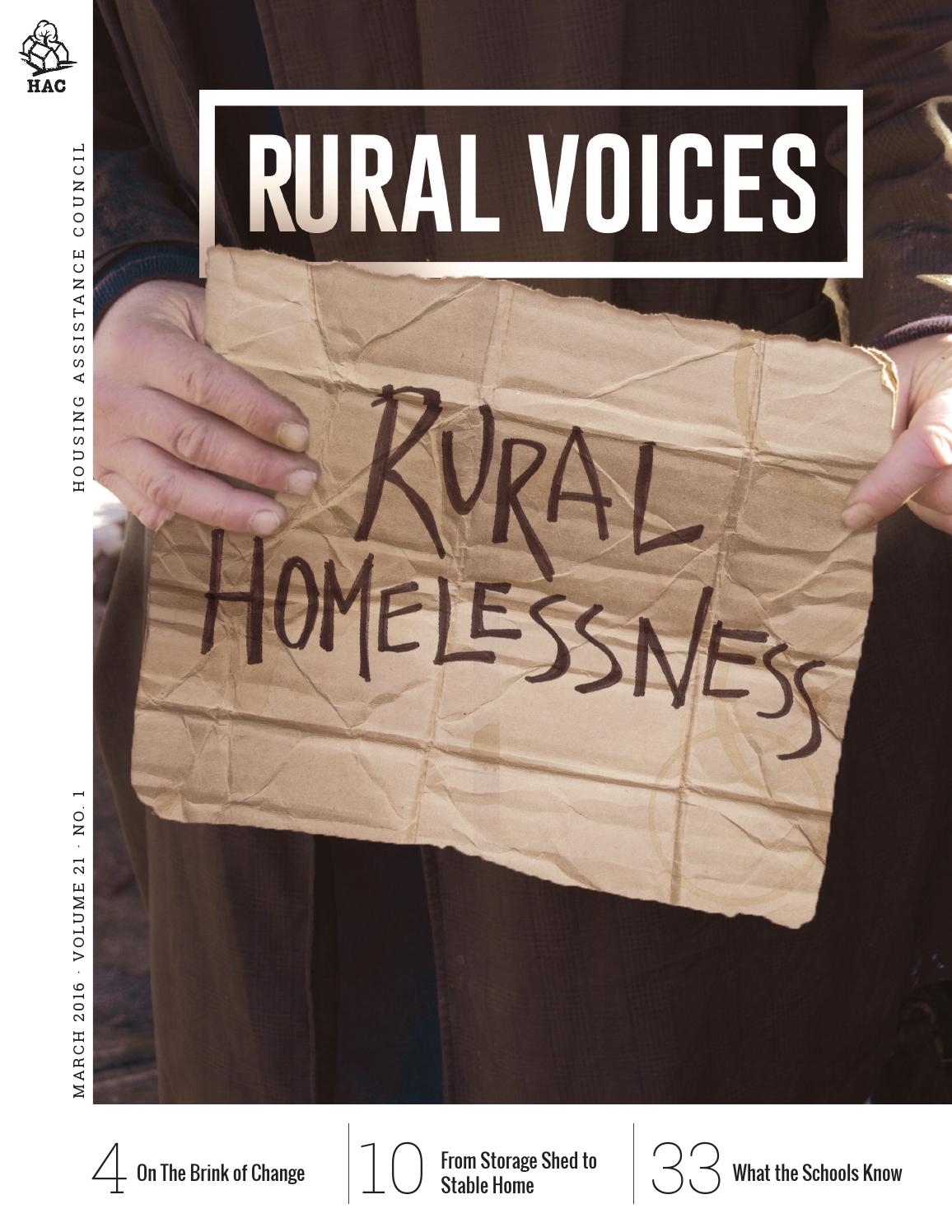 Rural Homelessness - Rural Voices Magazine by Housing Assistance ...