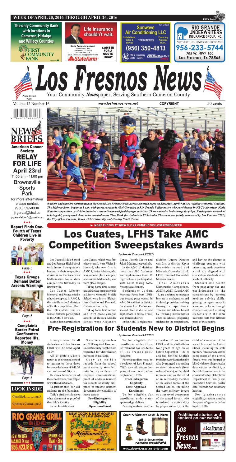 Los Fresnos News April 20, 2016 by La Feria News - Issuu