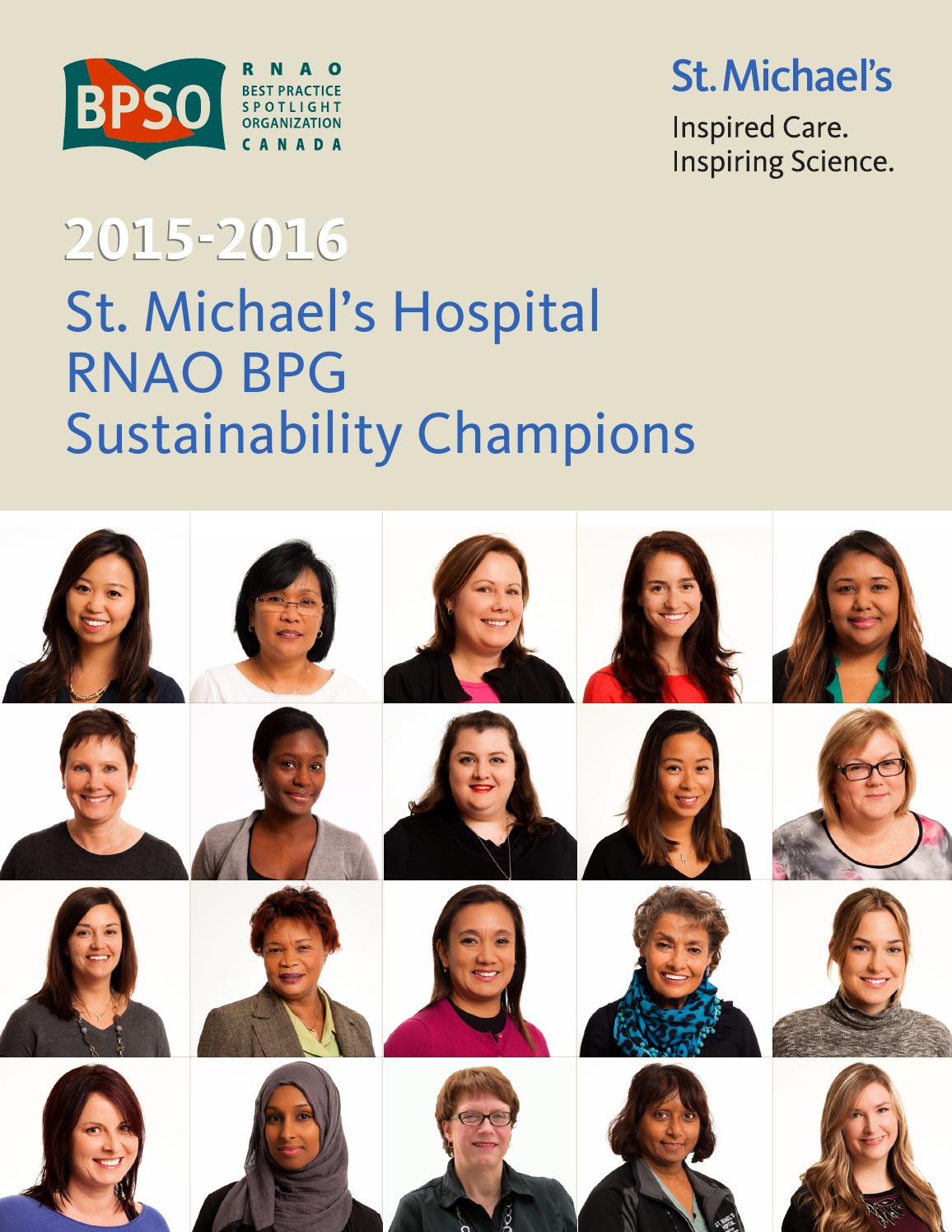 2015-16 St. Michael's Hospital RNAO BPG Sustainability Champions by St ...