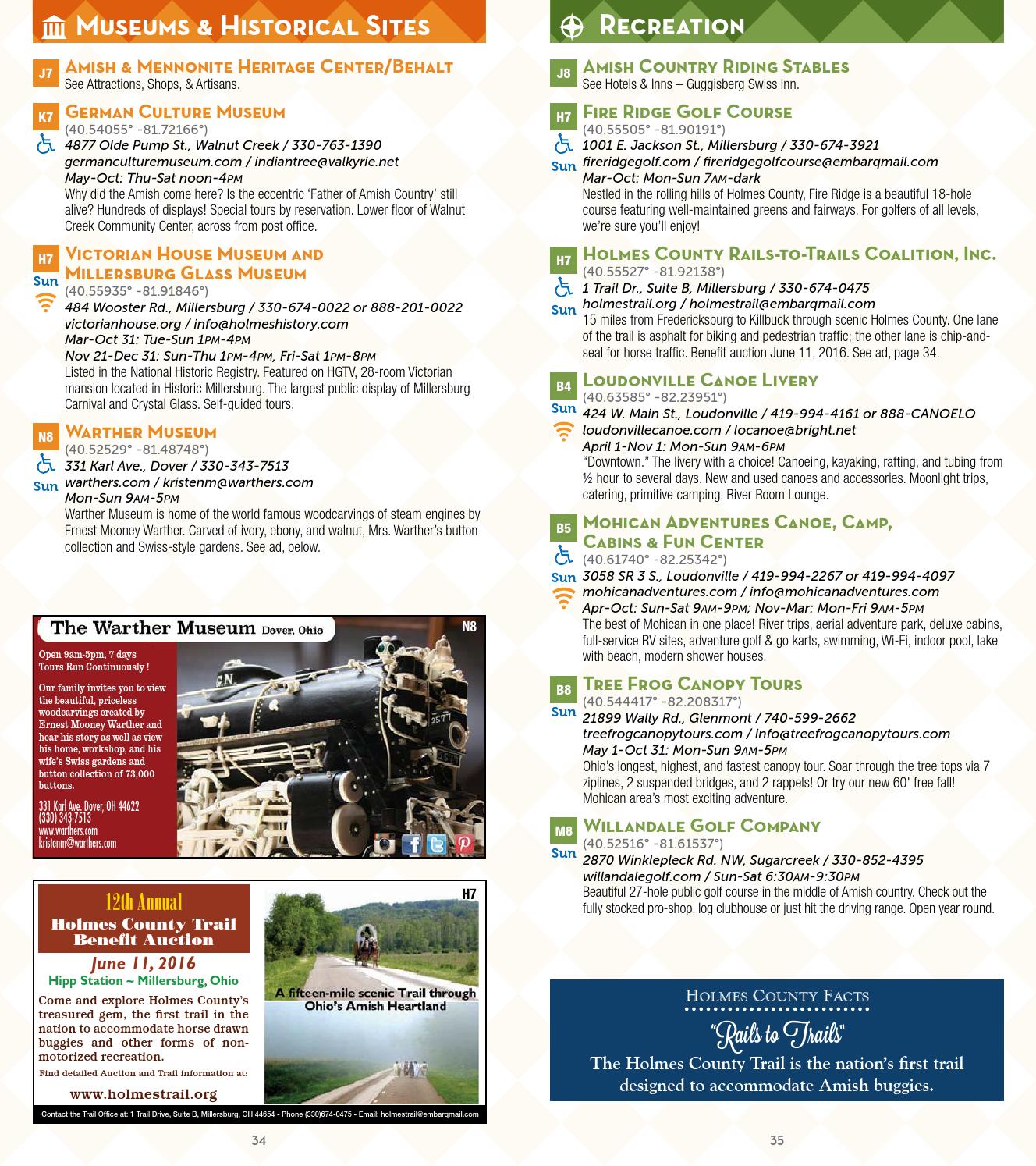 2016 Holmes County Map and Visitors' Guide (Amish Country Ohio) by Kurt ...