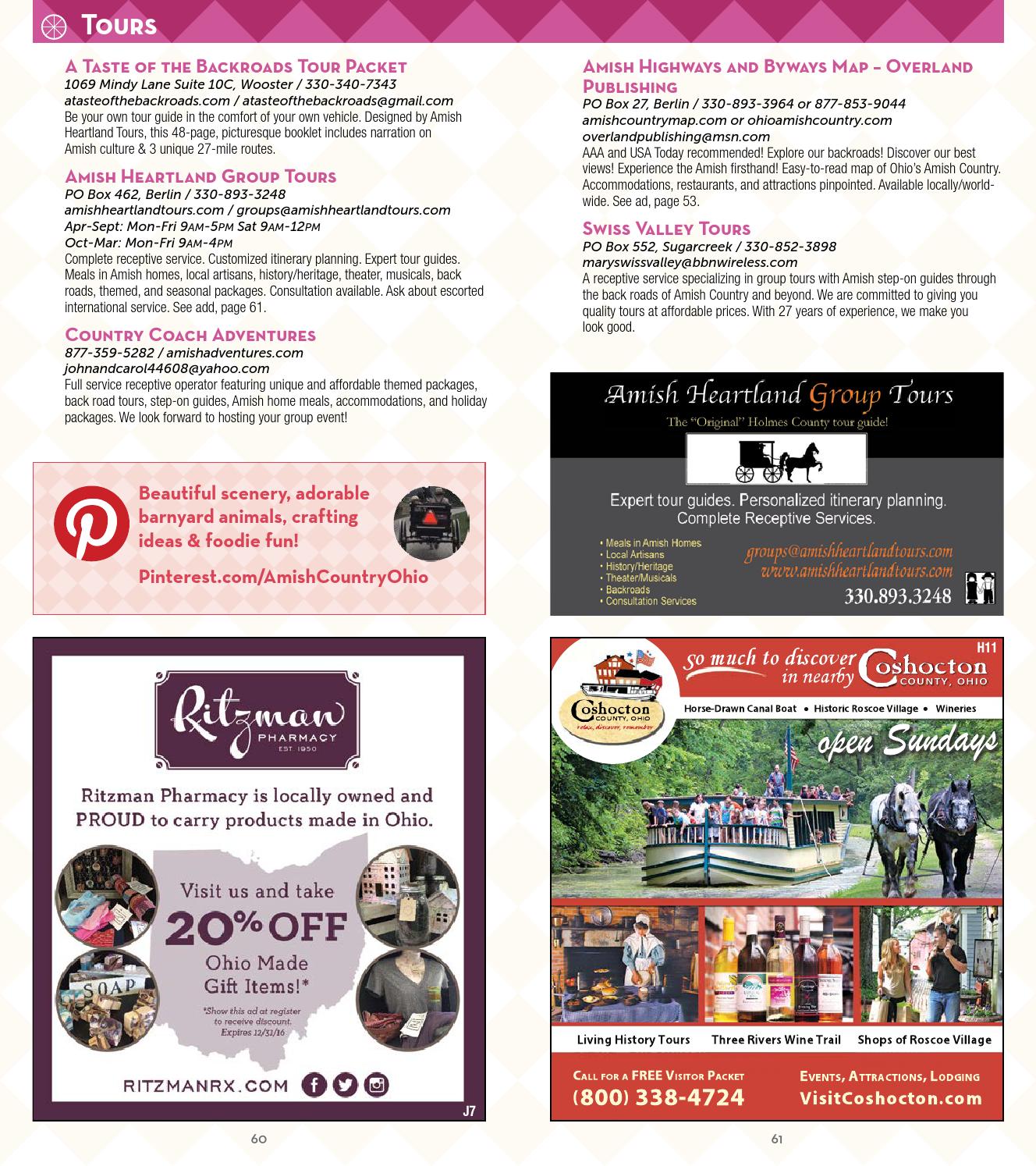 2016 Holmes County Map and Visitors' Guide (Amish Country Ohio) by Kurt ...