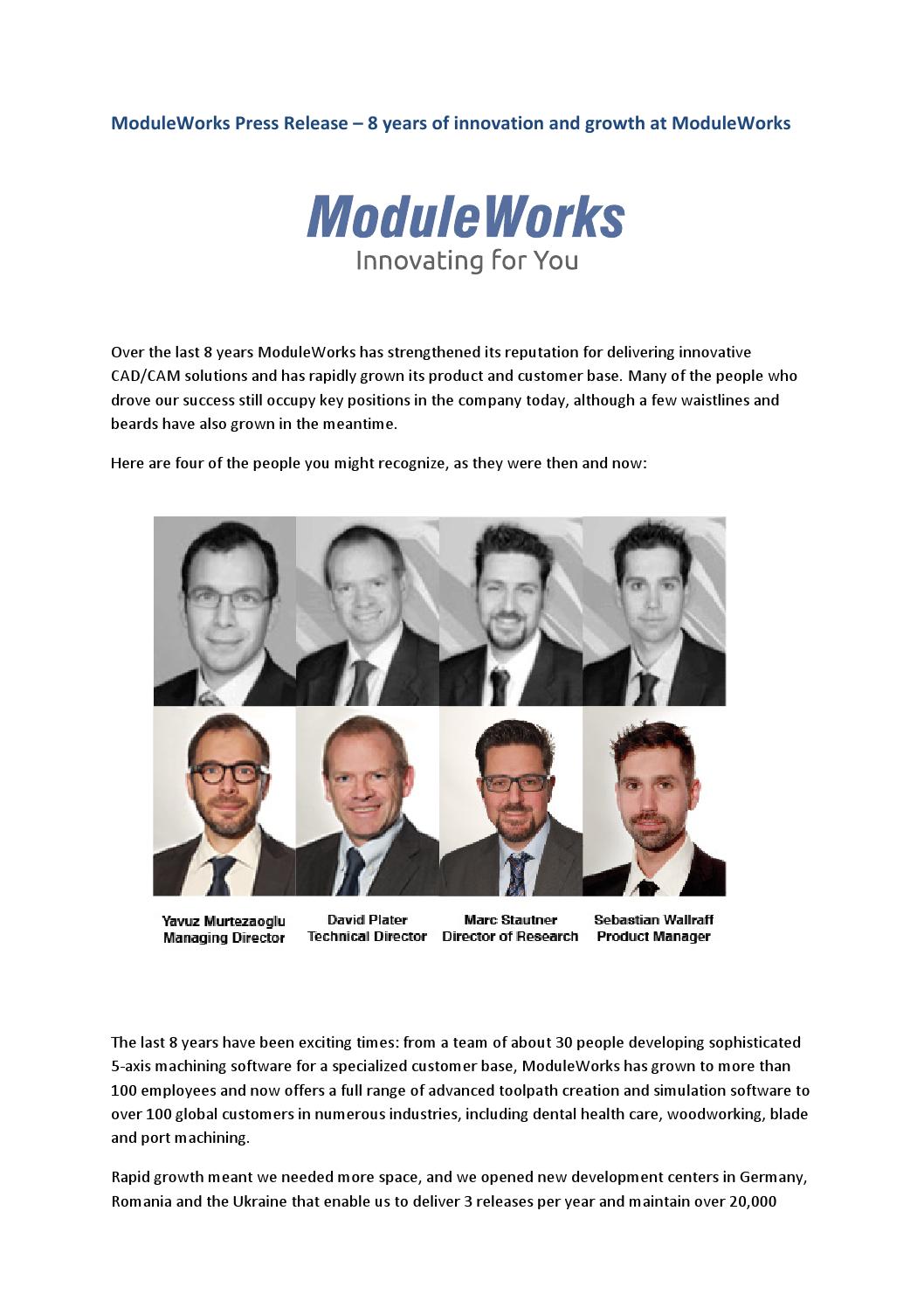 ModuleWorks Press Release – Eight years of innovation and growth at ...