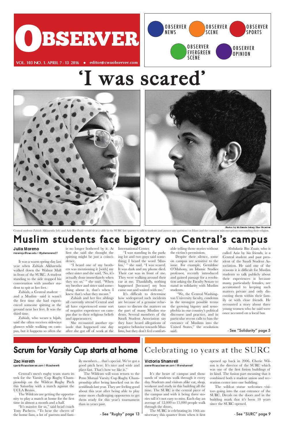 CWU The Observer Issue 1 Spring 2016 by CWU Observer - Issuu