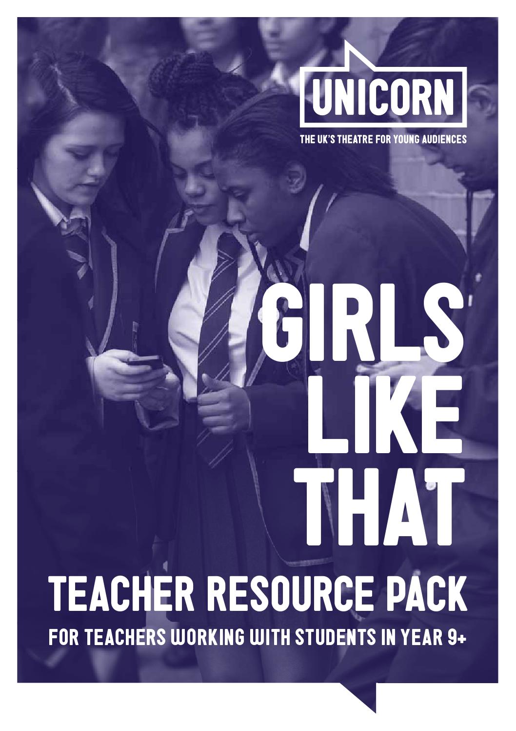 Girls Like That | Teacher Resources by Unicorn Theatre - Issuu