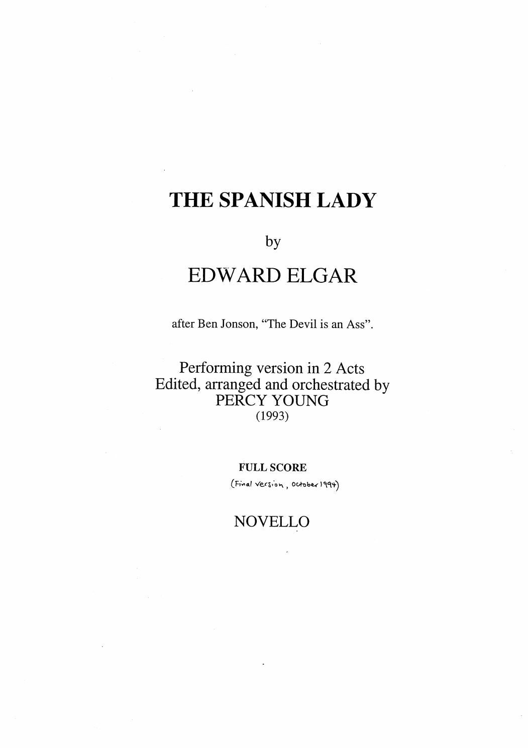 Elgar THE SPANISH LADY by ScoresOnDemand - Issuu