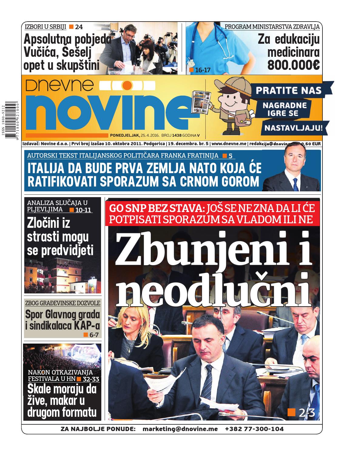 Dnevne novine 25. april 2016. by Dnevne Novine - Issuu