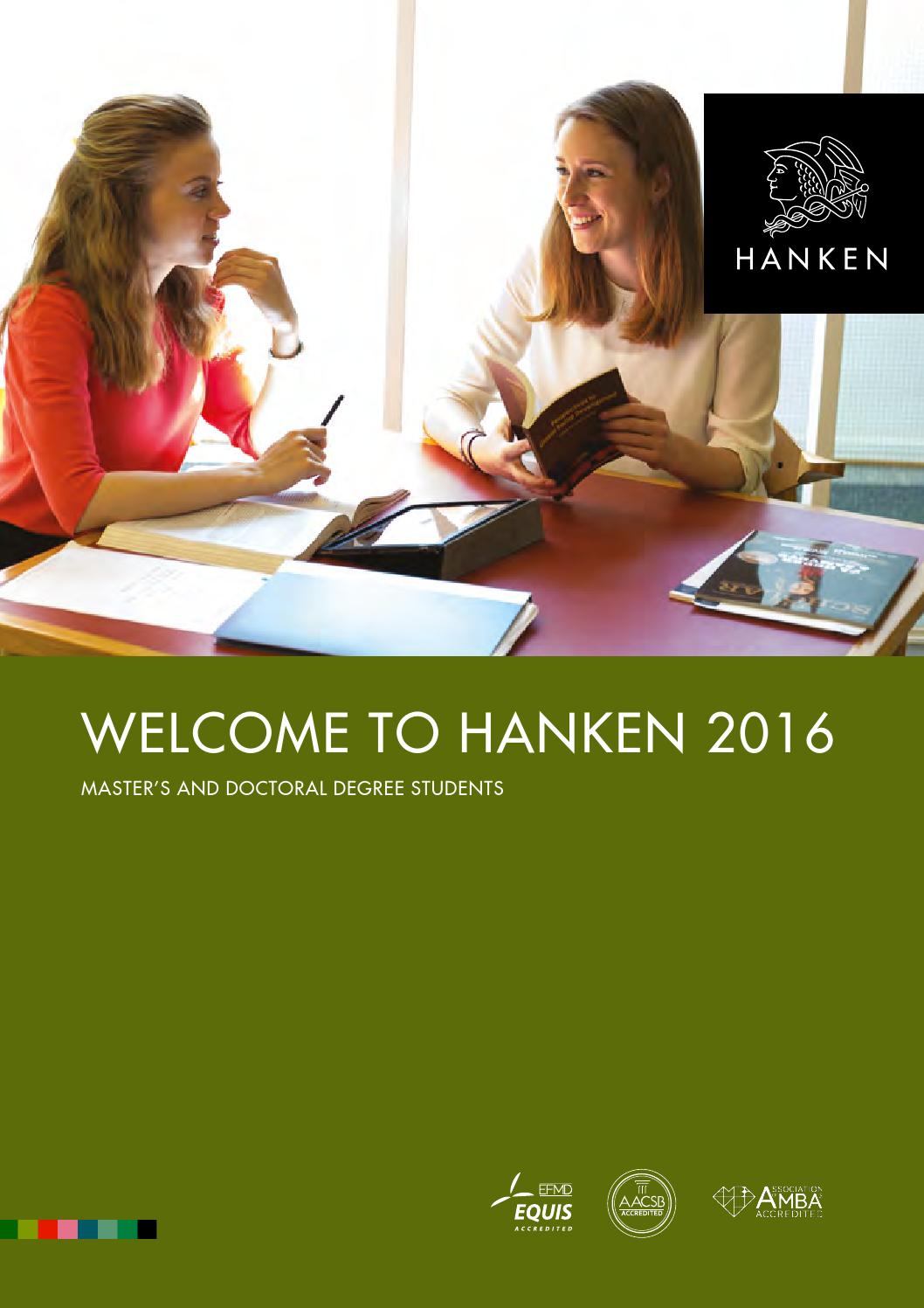 Welcome to Hanken Guide 2016 by Hanken School of Economics - Issuu