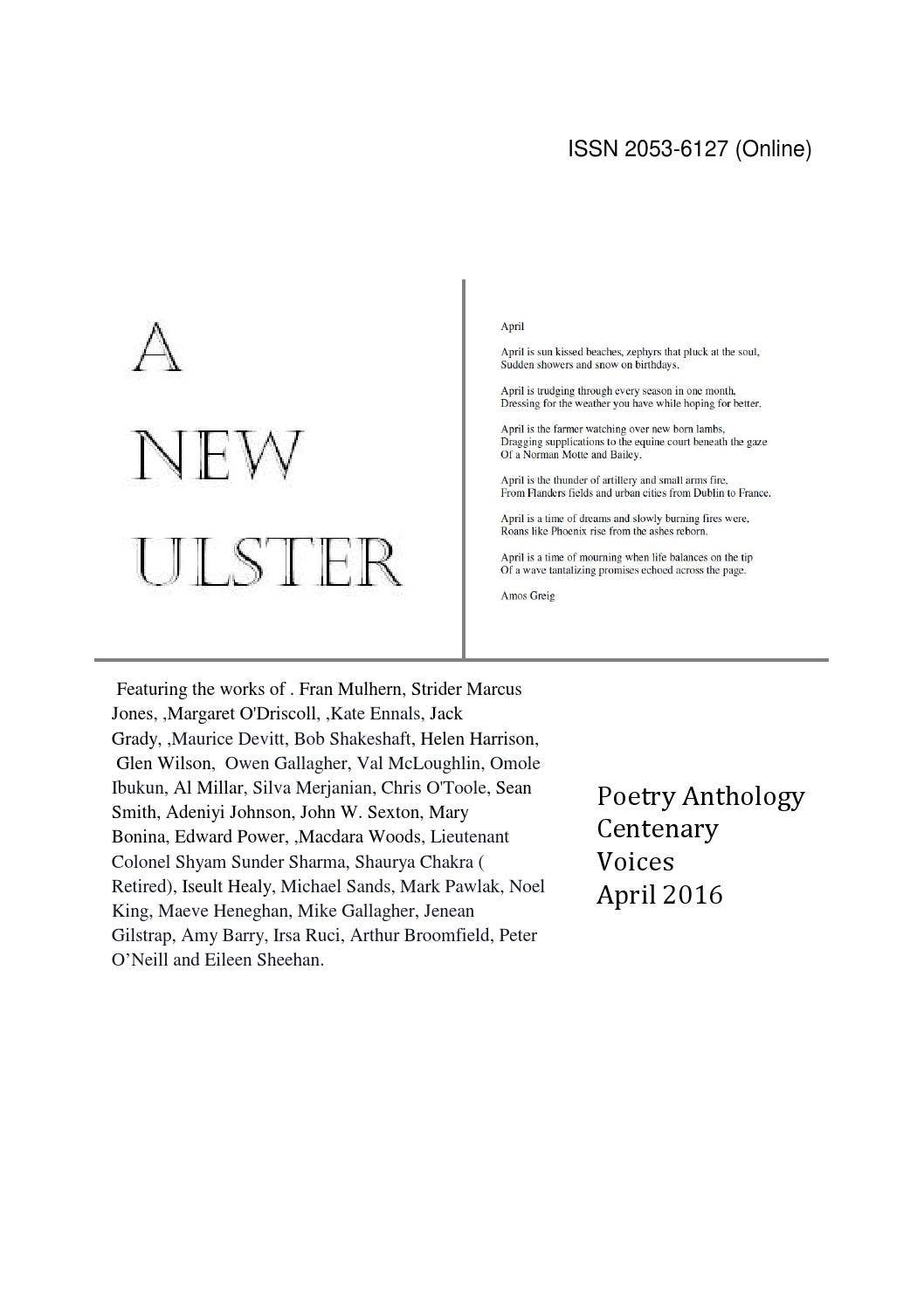 A New Ulster poetry anthology by Amos Greig - Issuu