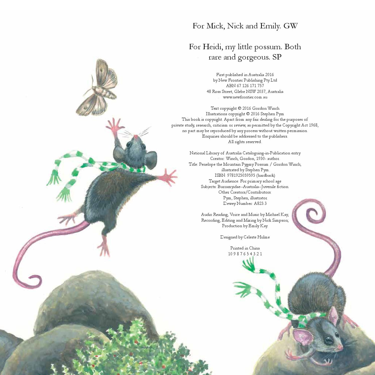 Penelope the Mountain Pygmy Possum by Gordon winch and Stephen Pym by ...