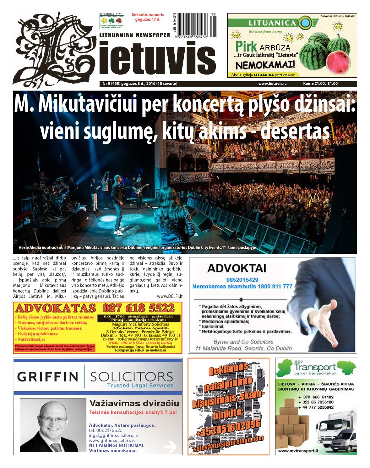 Lietuvis N 9 (450) by Laikrastis "Lietuvis" - Issuu