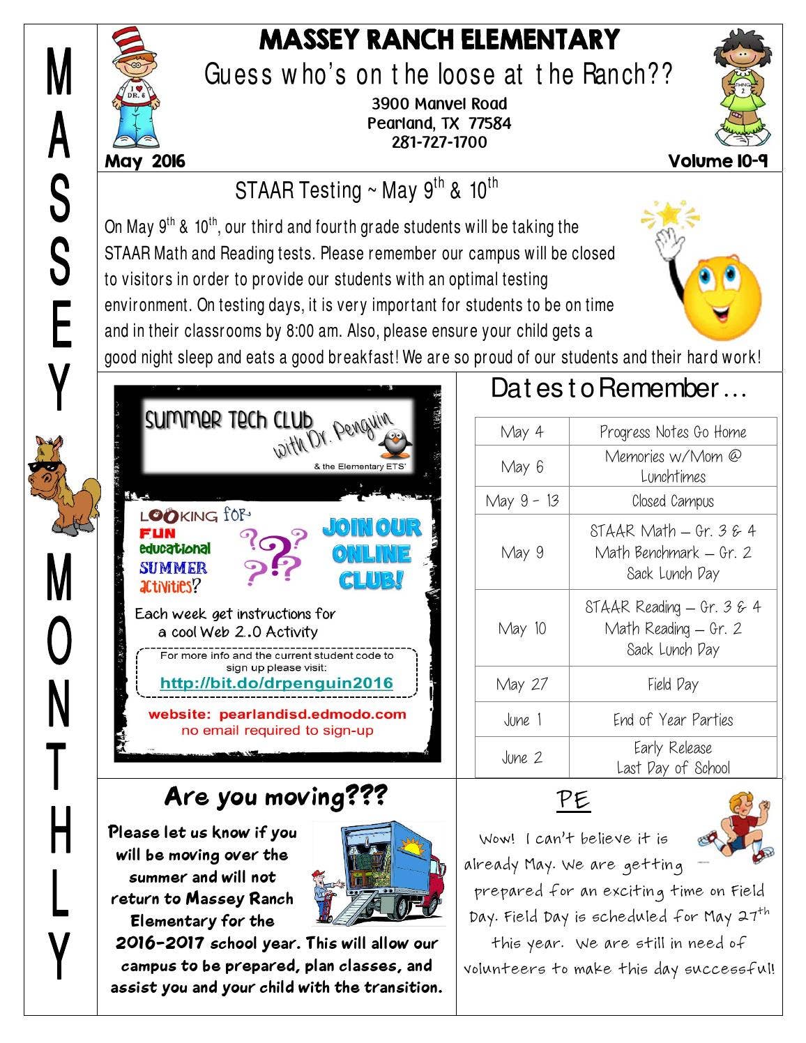 Massey Ranch Elementary Newsletter by Pearland ISD - Issuu