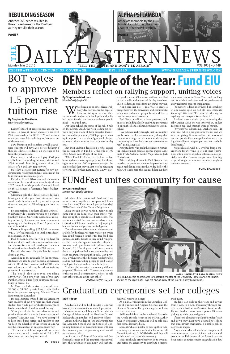 2016.05.02 by The Daily Eastern News - Issuu