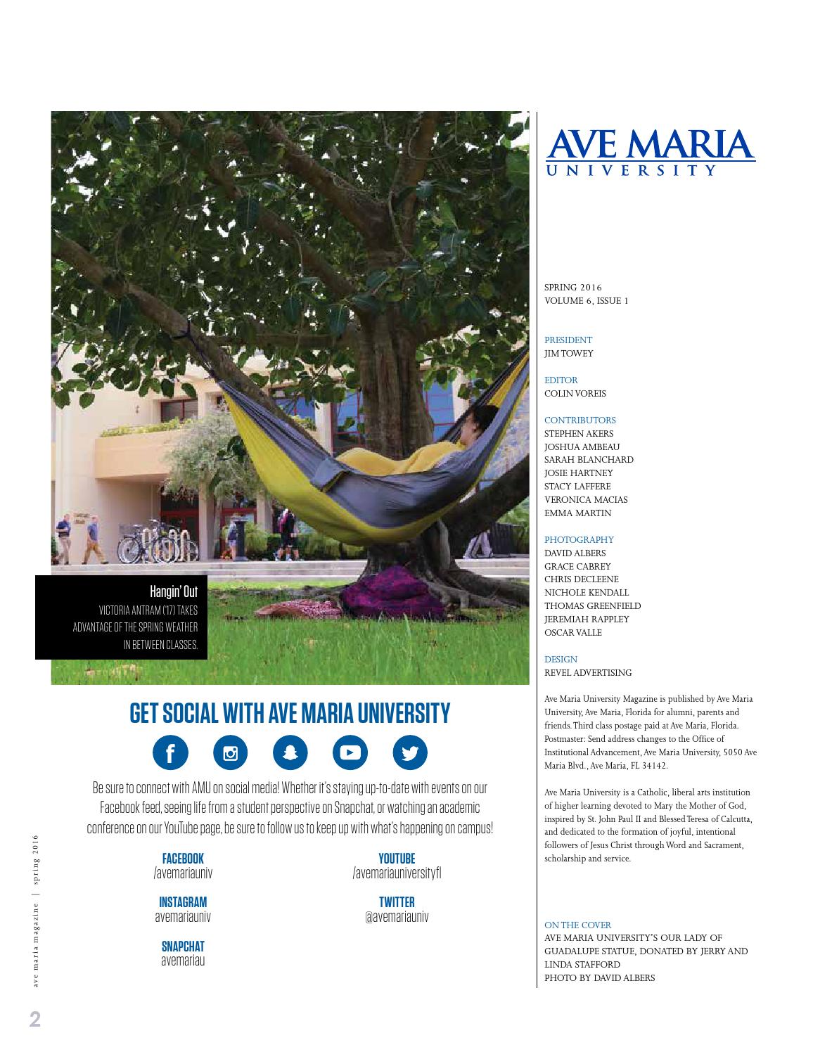 AMU Magazine Spring 2016 by Ave Maria University - Issuu