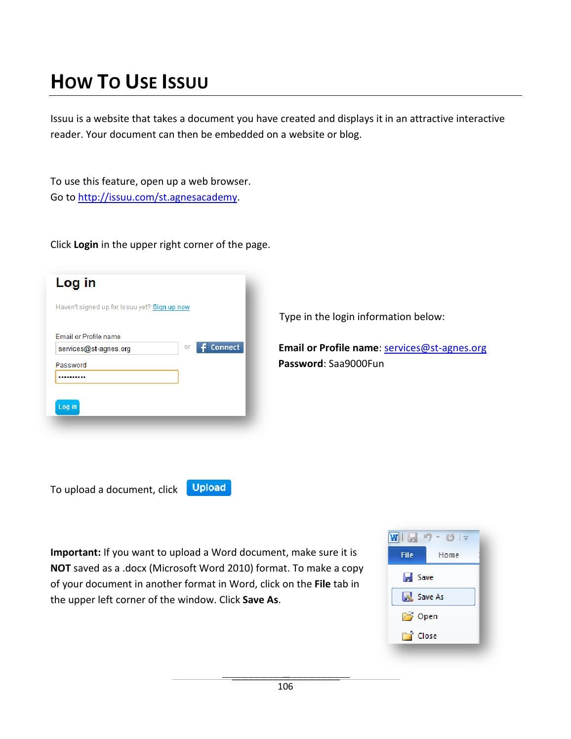 How To Use Issuu by St. Agnes Academy - Issuu