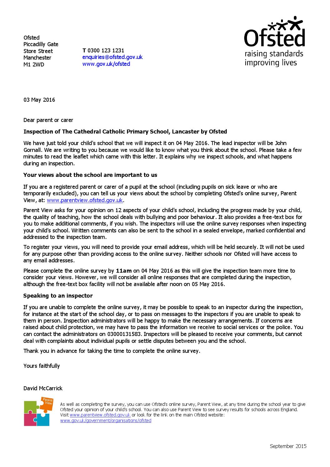 Ofsted letter to parents by Schudio - Issuu