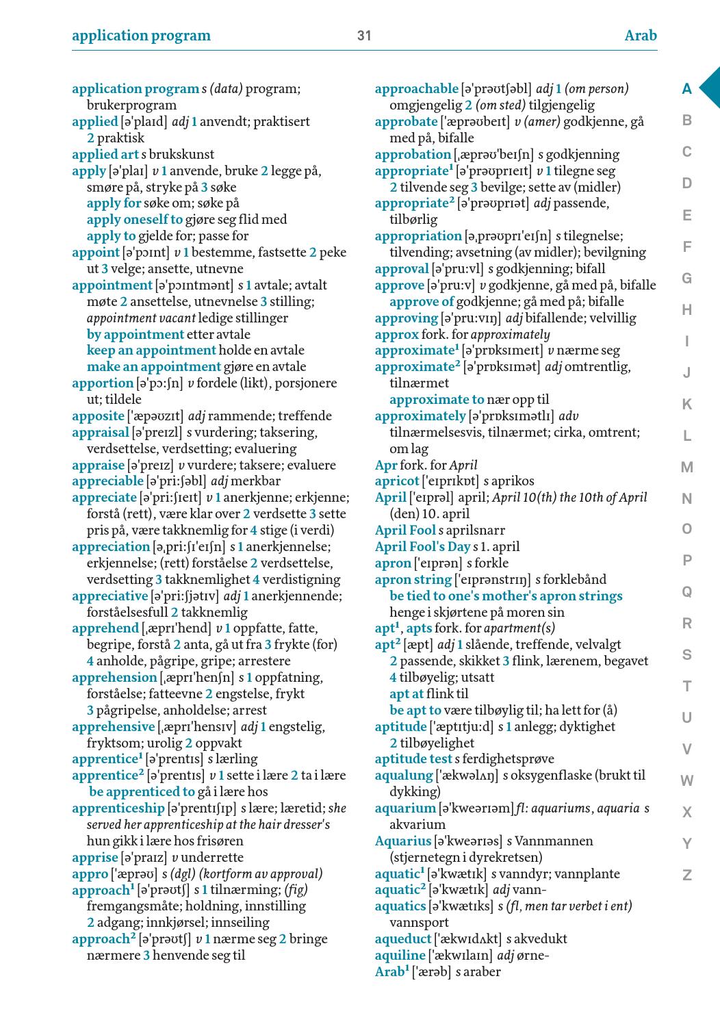 Engelsk ordbok (utdrag) by Cappelen Damm - Issuu