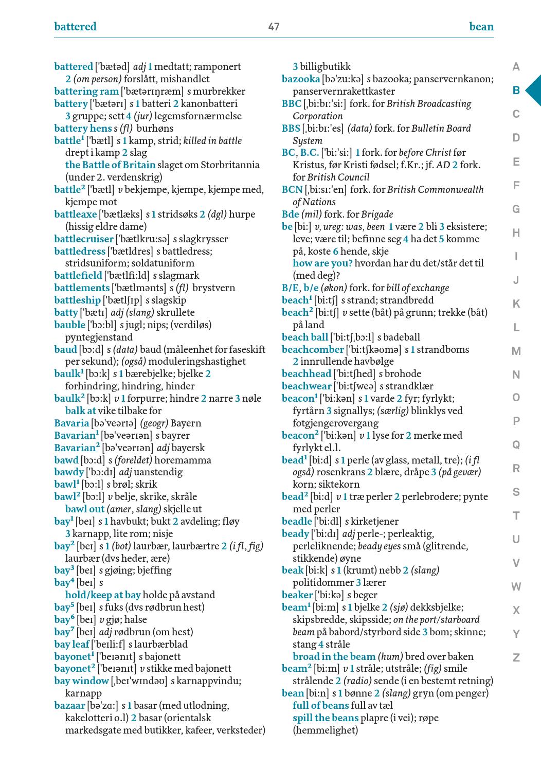 Engelsk ordbok (utdrag) by Cappelen Damm - Issuu