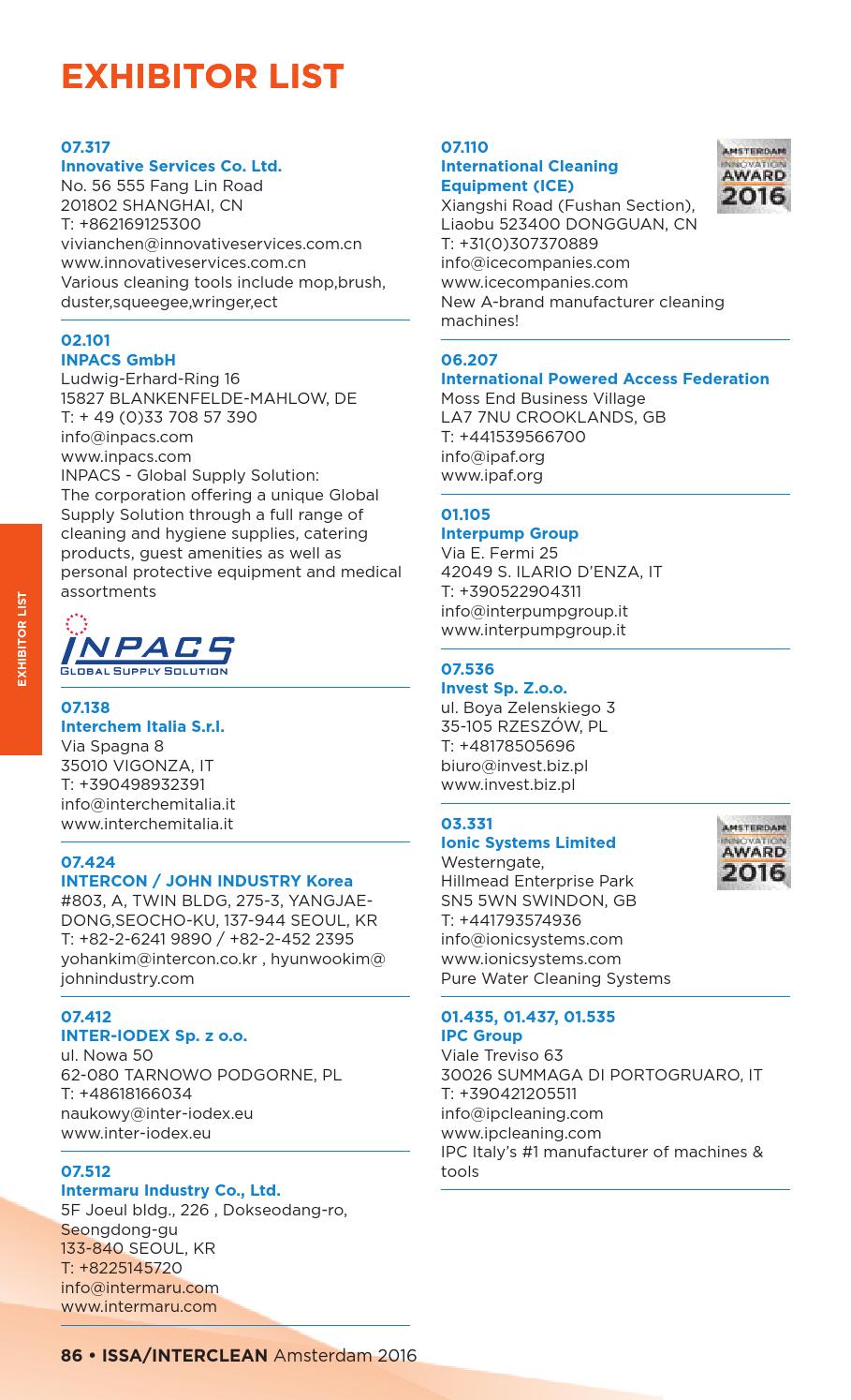 Issa interclean catalogue 2016 by RAI Amsterdam - Issuu