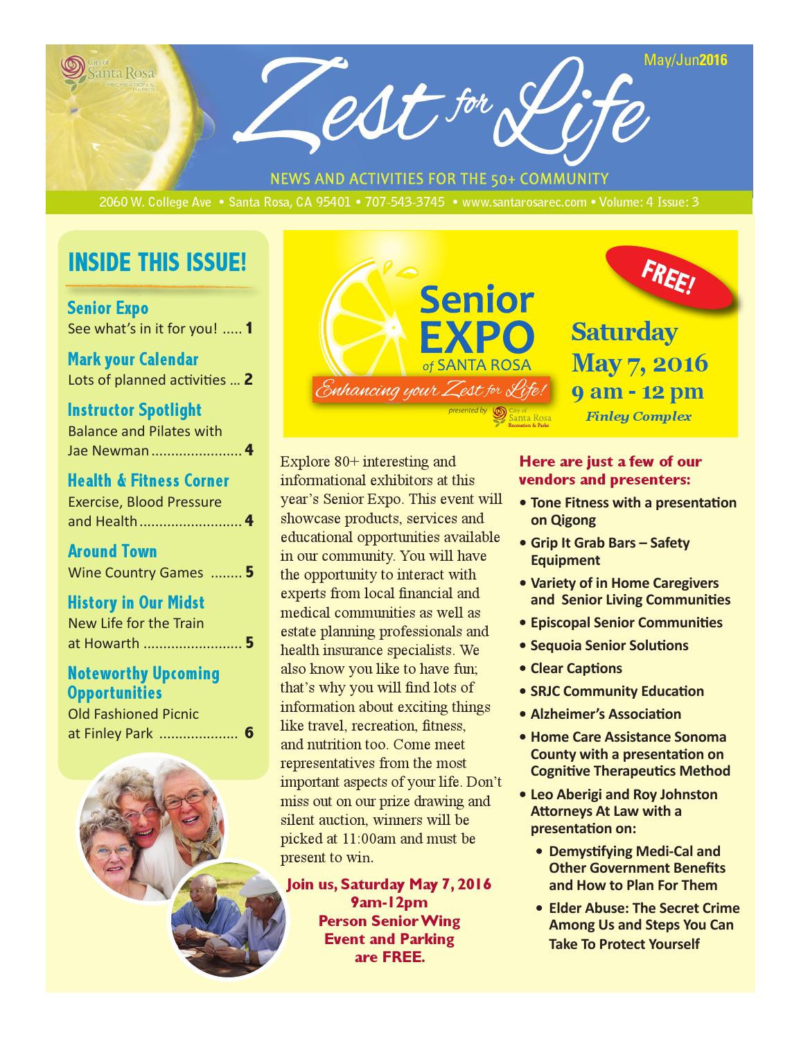 Senior newsletter may jun2016 4 22 final by City of Santa Rosa ...