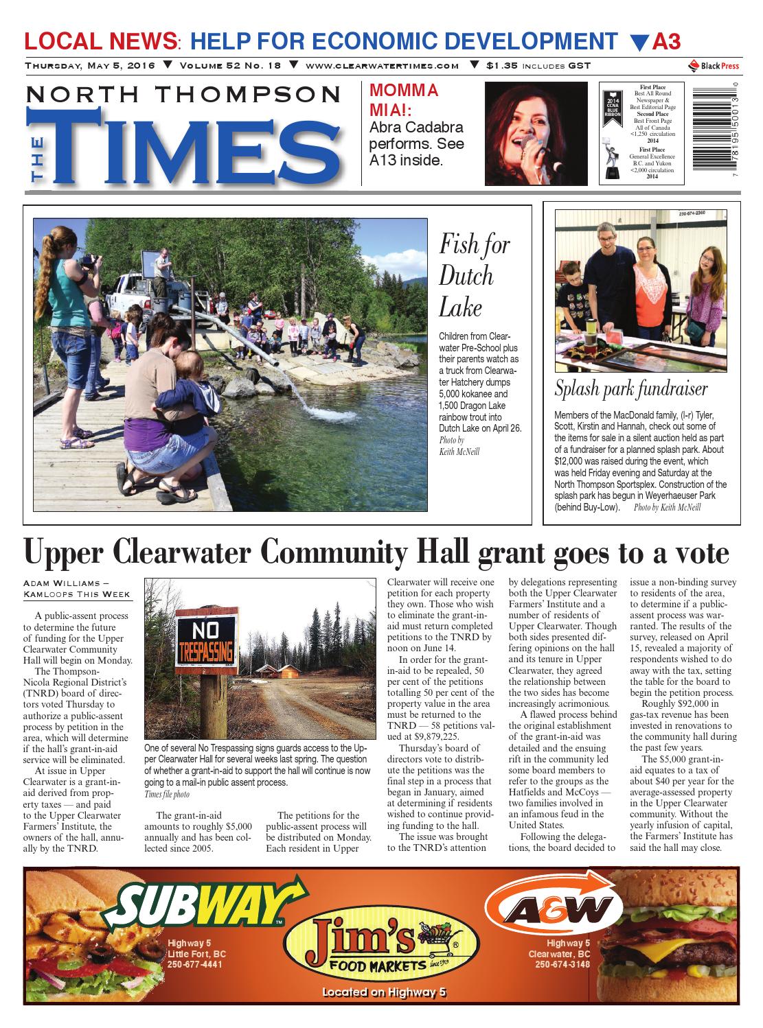 Clearwater Times, May 05, 2016 by Black Press Media Group - Issuu