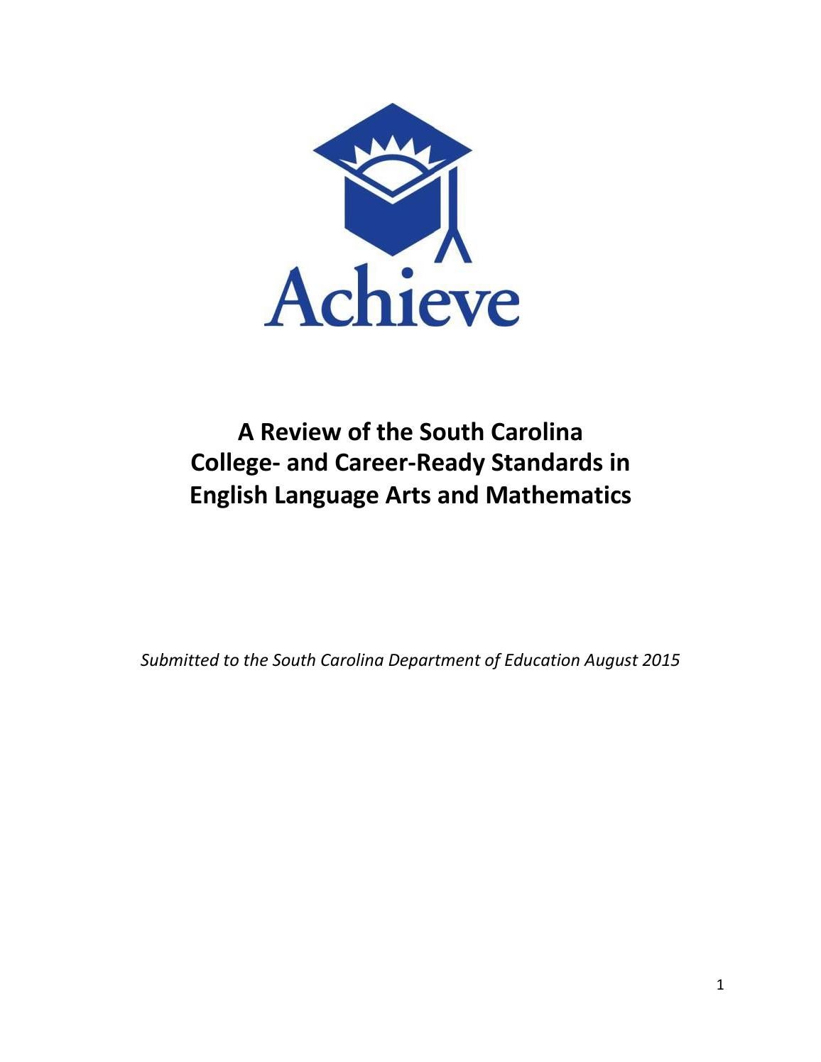 A Review of the South Carolina College- and Career-Ready Standards in ...