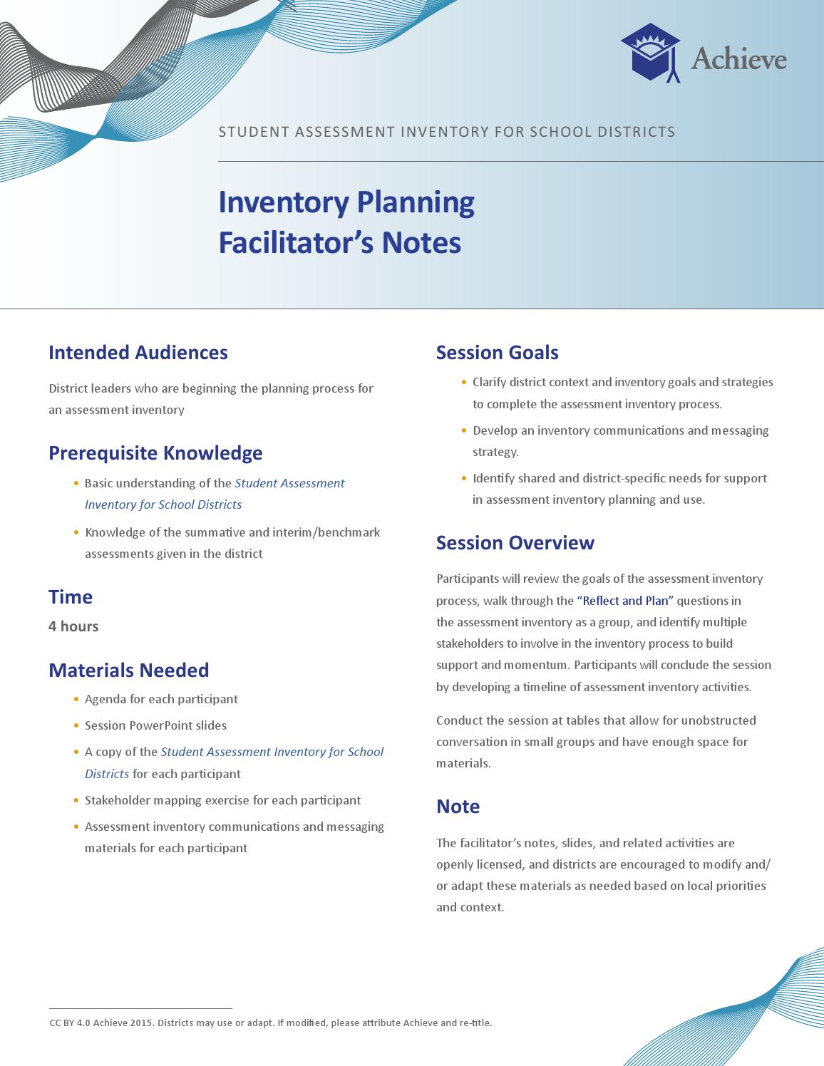 Assessment Inventory Training: Inventory Planning by NextGenScience - Issuu