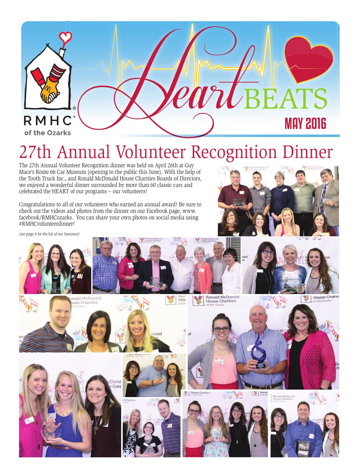 Heart Beats Newsletter, May 2016 by RMHC of the Ozarks, Inc. - Issuu