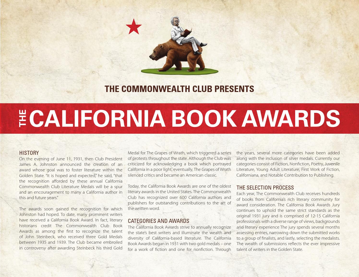 California Book Awards Complete List of Winners by The Commonwealth ...