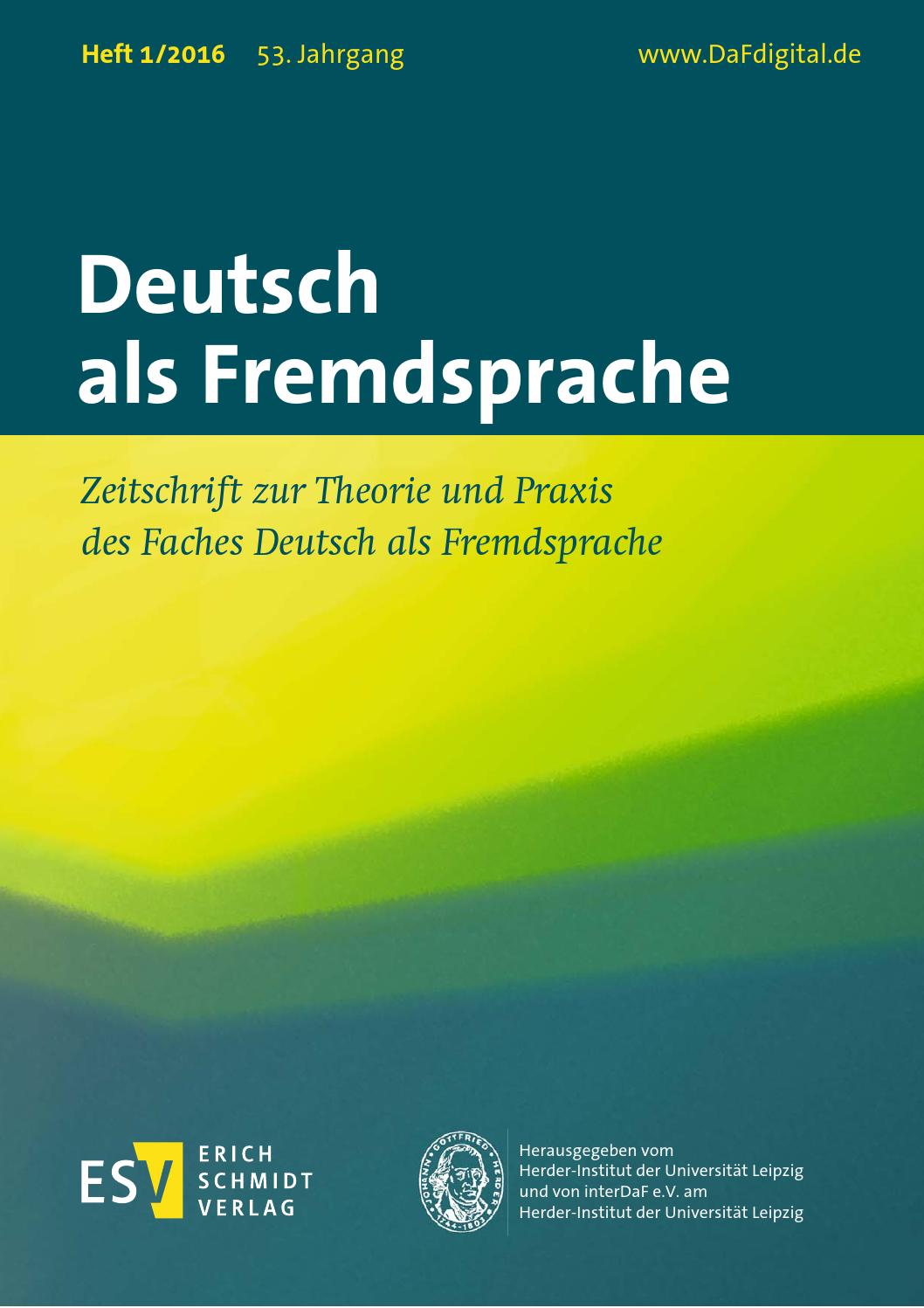DaF – Deutsch als Fremdsprache, Leseprobe 1.16 by Erich Schmidt Verlag ...
