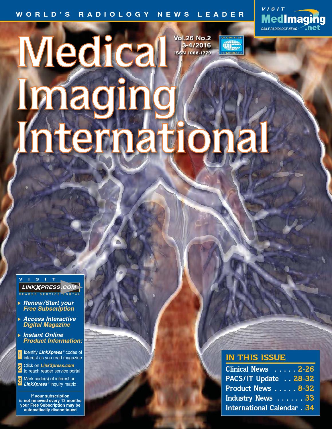 Medical Imaging International April 2016 by Globetech - Issuu