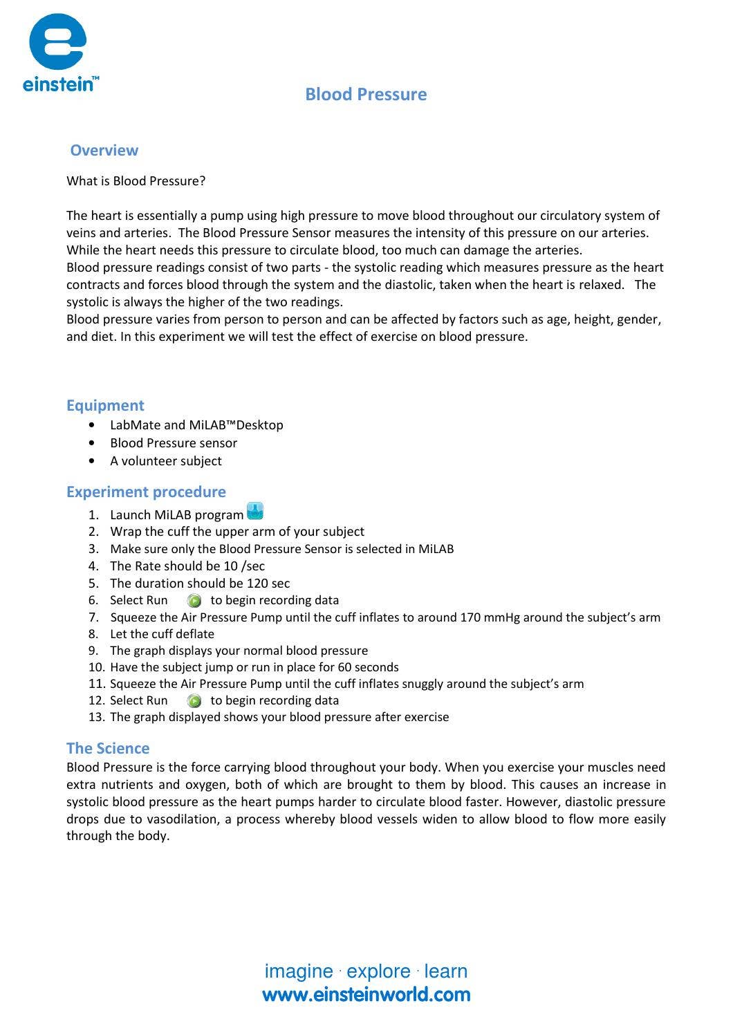 Quick Experiment - Blood Pressure by Fourier Education - Issuu