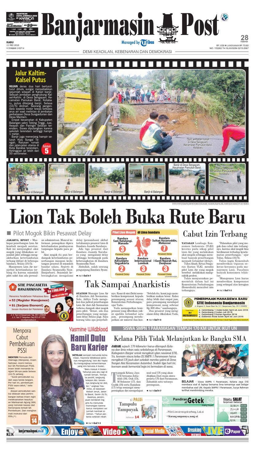 Banjarmasin Post Kamis 12 Mei 2016 by Banjarmasin Post - Issuu