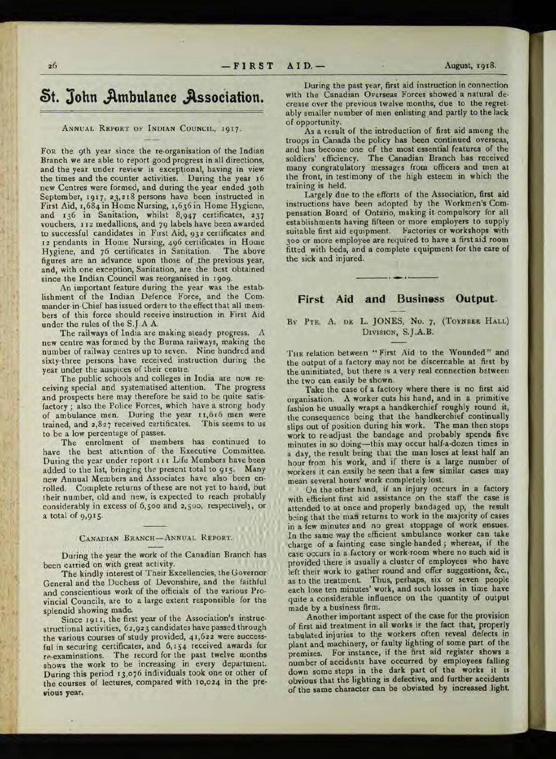 First Aid Journal 1918 - 1920 by Museum of the Order of St John - Issuu