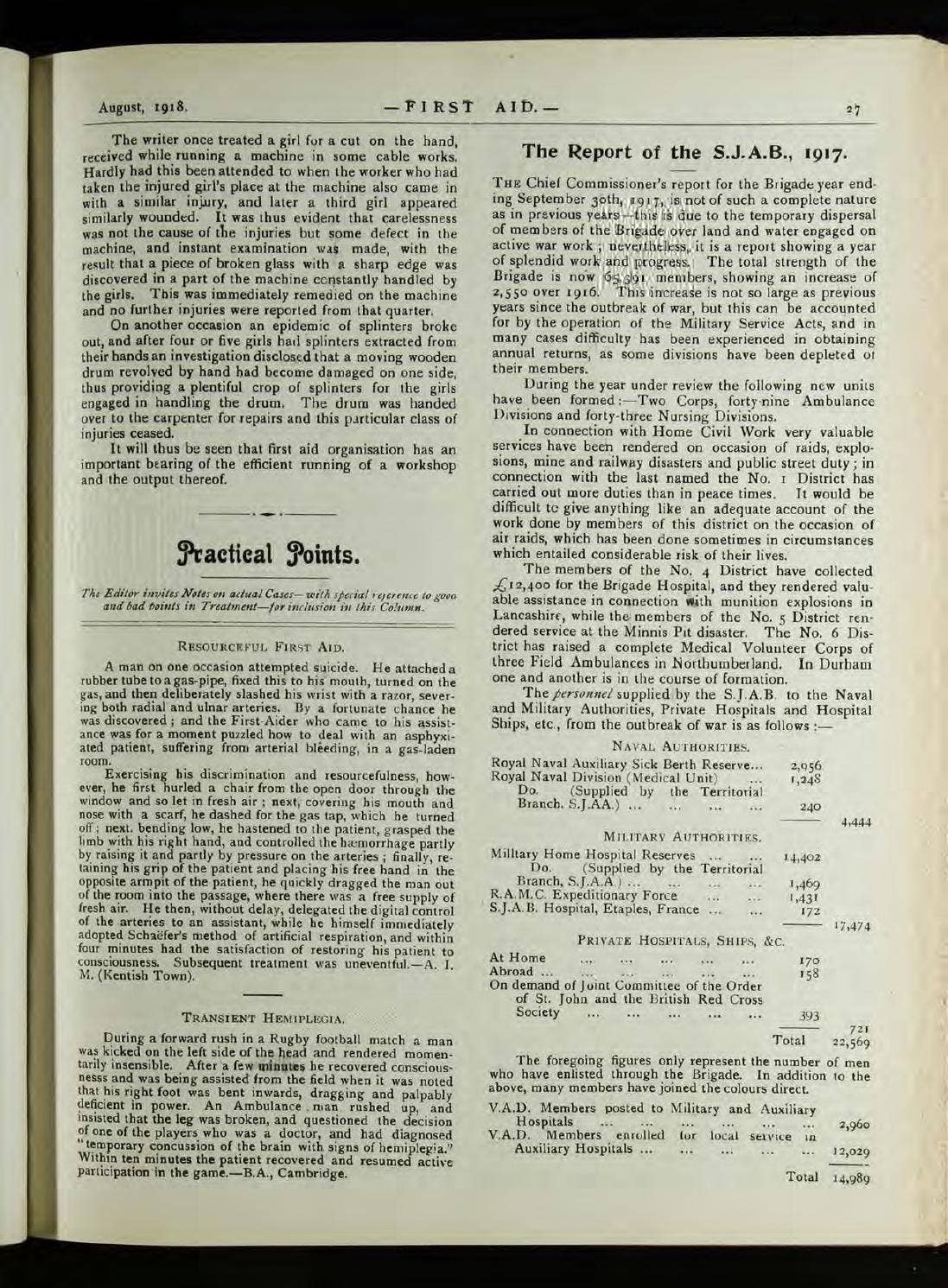 First Aid Journal 1918 - 1920 by Museum of the Order of St John - Issuu