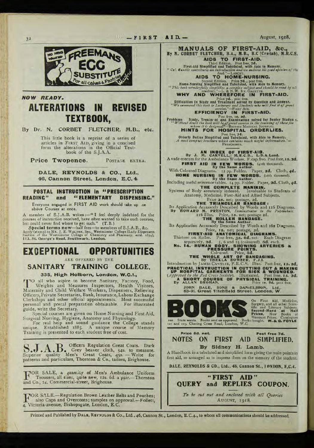 First Aid Journal 1918 - 1920 by Museum of the Order of St John - Issuu