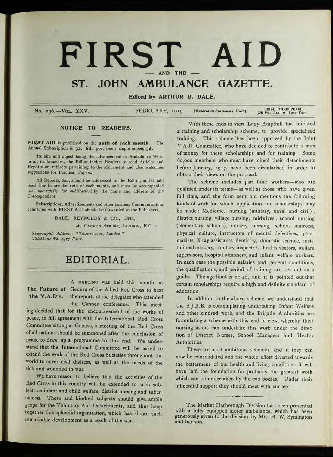First Aid Journal 1918 - 1920 by Museum of the Order of St John - Issuu