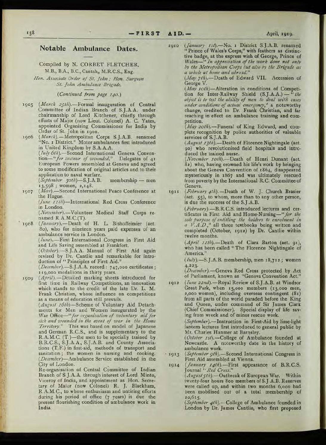 First Aid Journal 1918 - 1920 by Museum of the Order of St John - Issuu