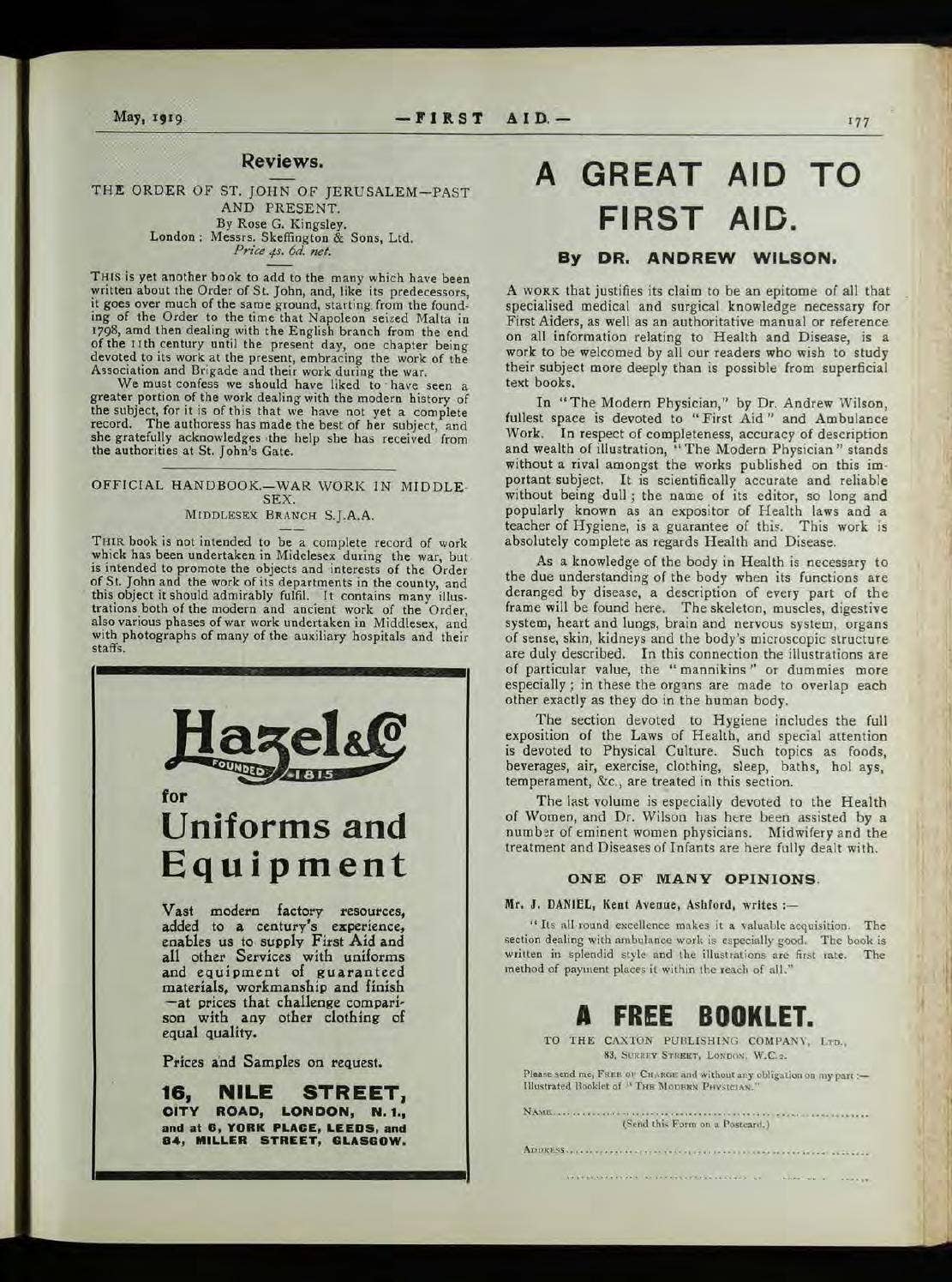 First Aid Journal 1918 - 1920 by Museum of the Order of St John - Issuu